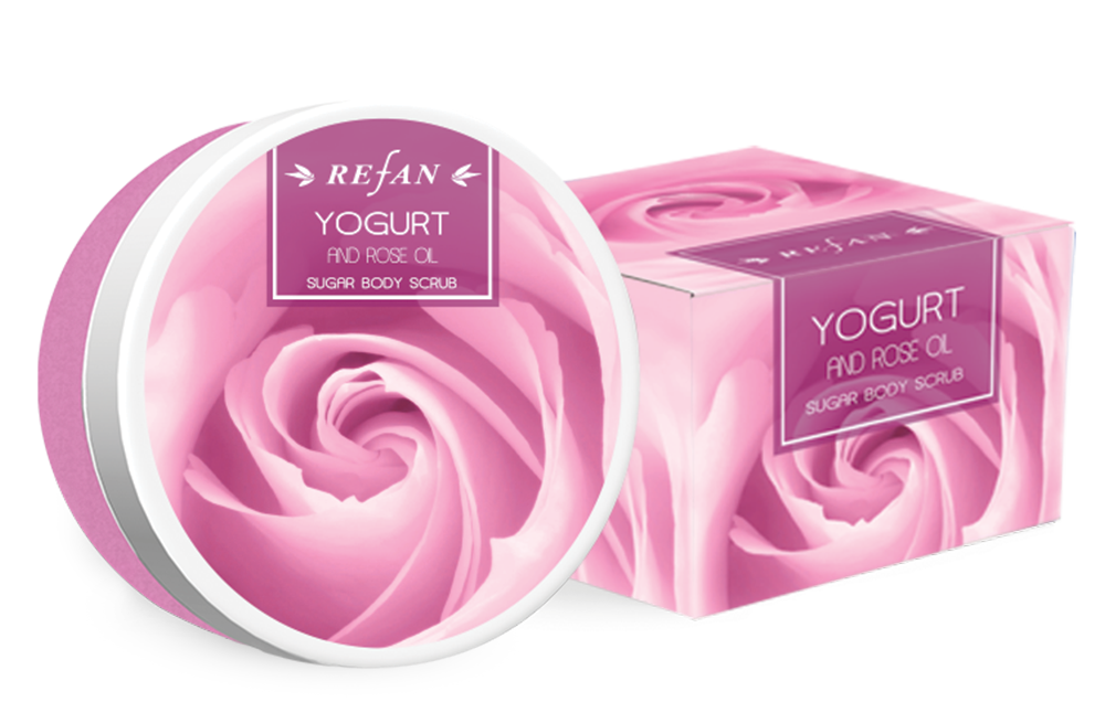 Захарен ексфолиант за тяло Yogurt and rose oil